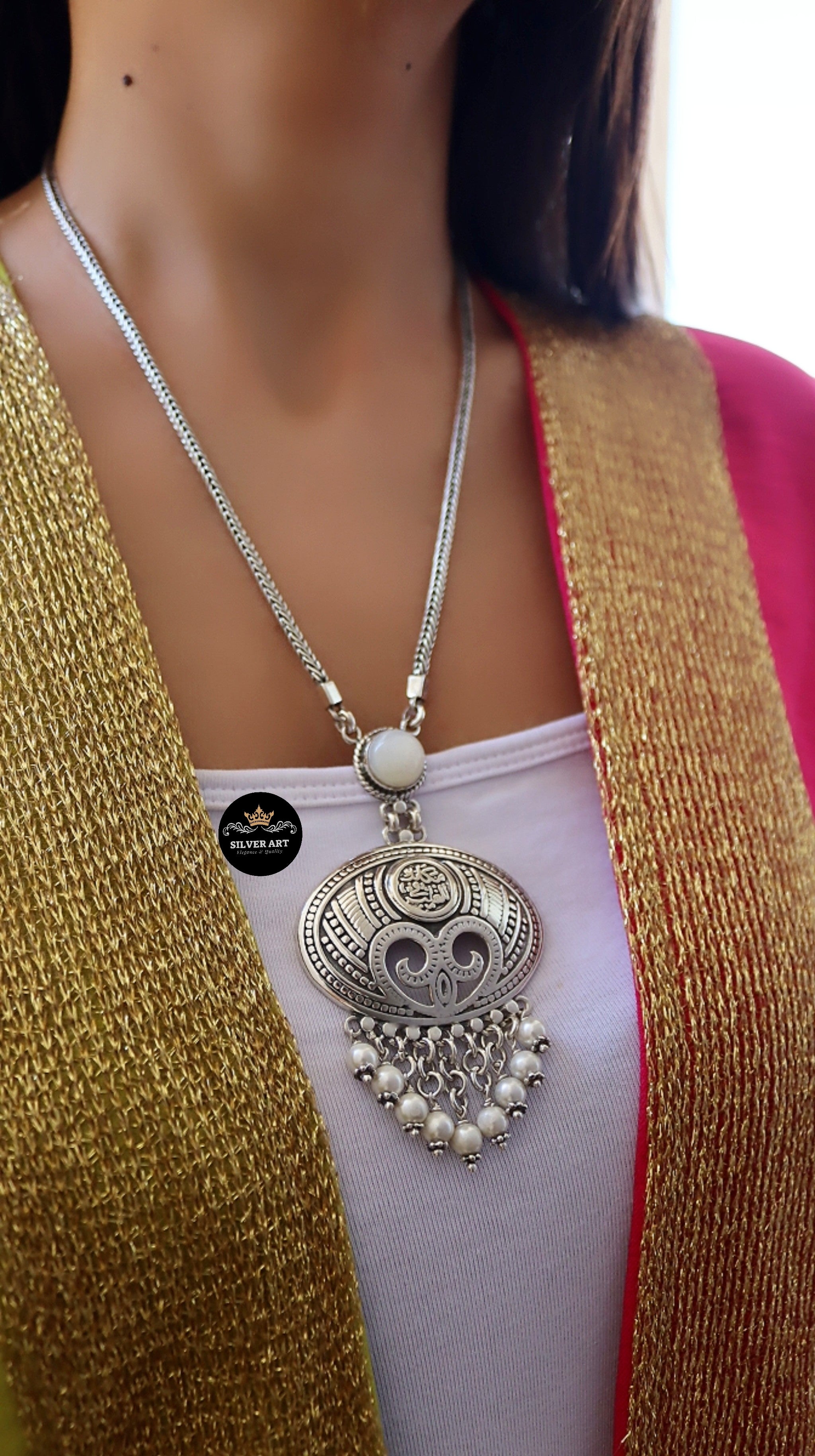 Dropping Pearls Silver Necklace – Silver Art