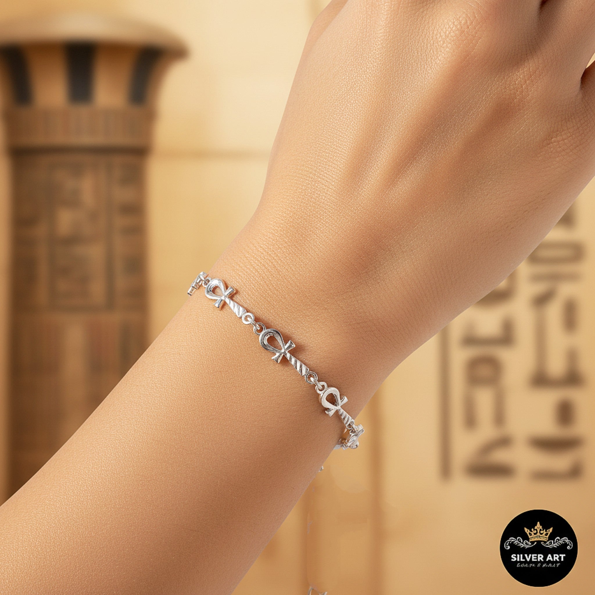 Key Of Life Pharaonic Bracelet – Silver Art
